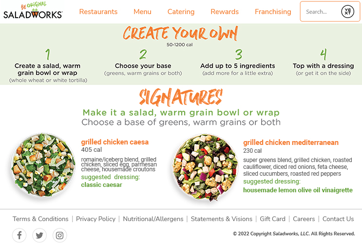 Salad Menu Platform | Customizable Food Menu Application - AllianceTek ...
